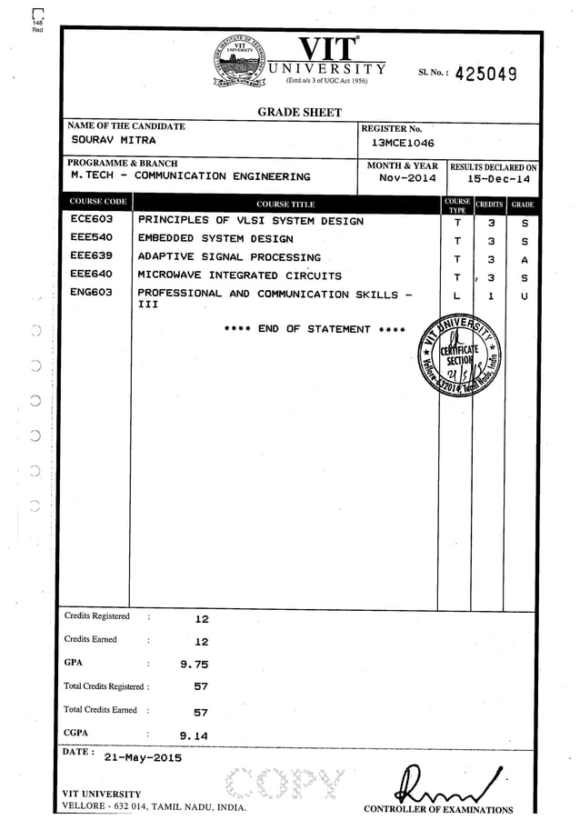 M.Tech_B.Tech Certificates Scan Copy | PDF