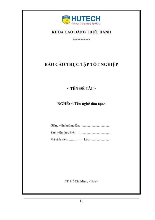 Huong dan viet bao cao thuc tap tot nghiep | PDF