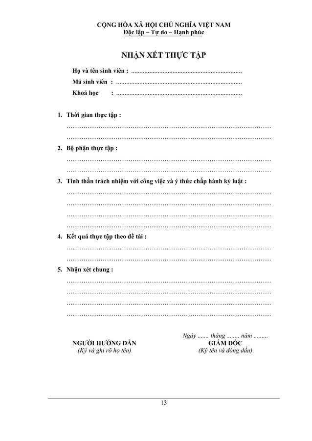 Huong dan viet bao cao thuc tap tot nghiep | PDF