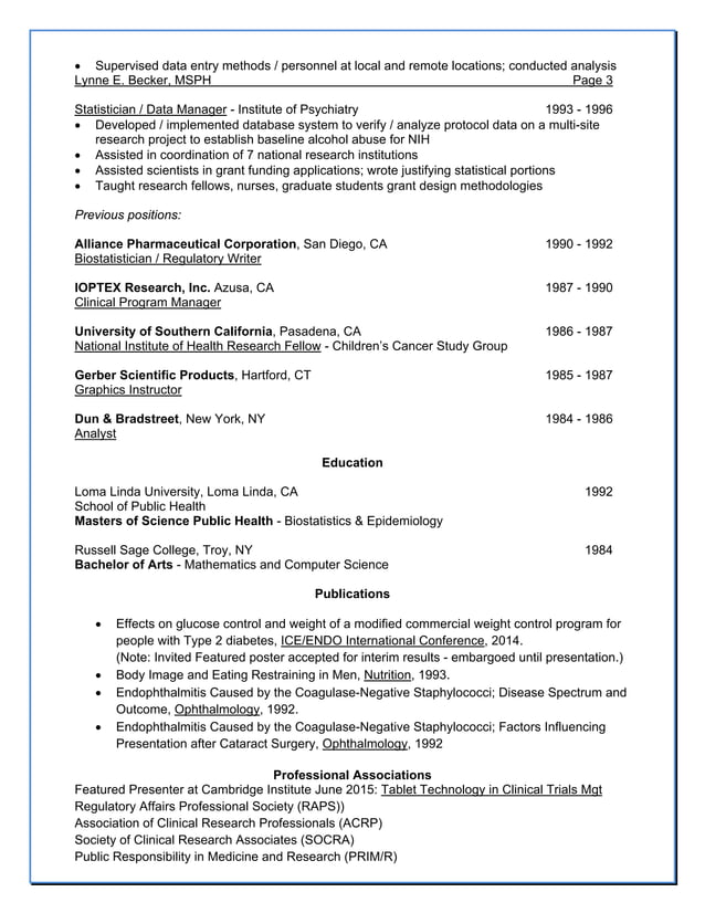 Becker, Lynne RESUME | PDF