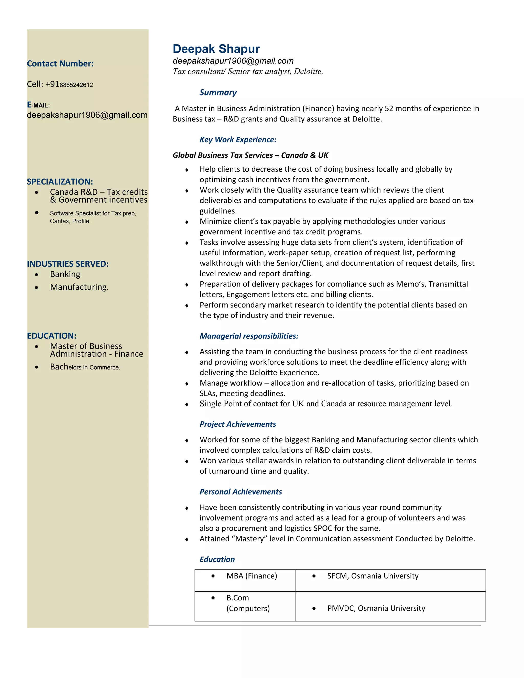 1. CV_Deepak Shapur_Deloitte Tax | DOC