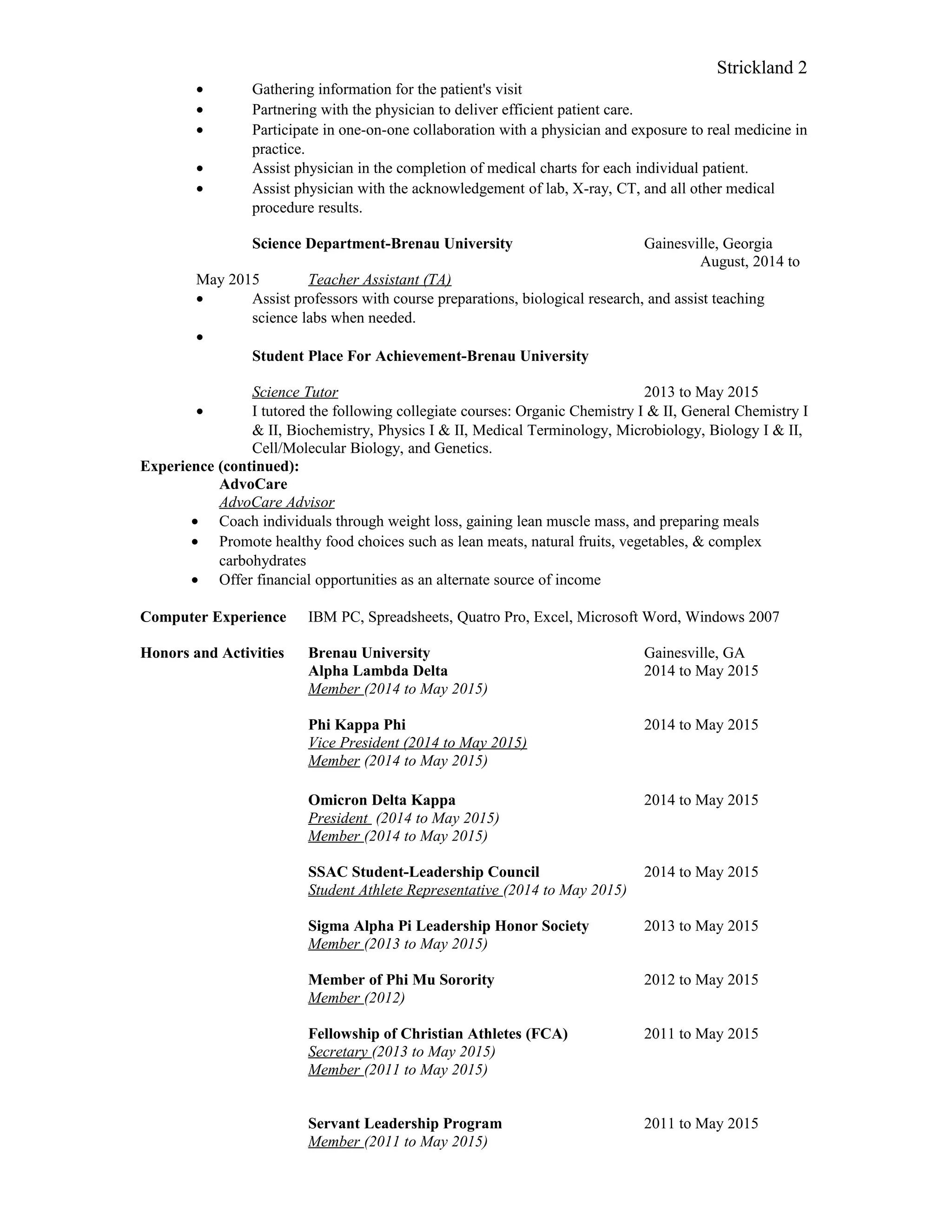 Resume Final PA school Scribe | DOC