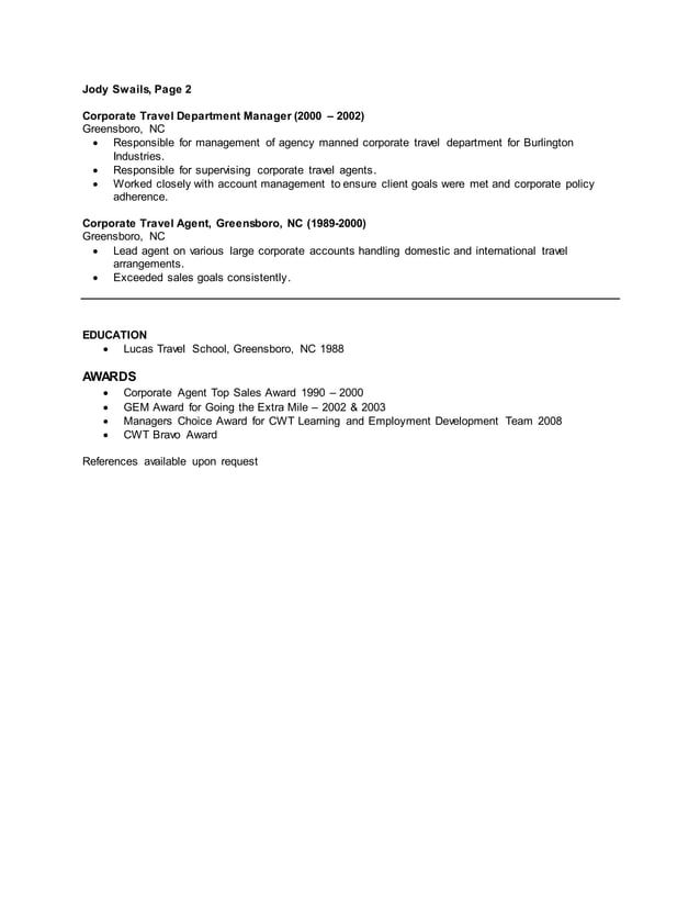 Jody Swails Resume 2016 | PDF