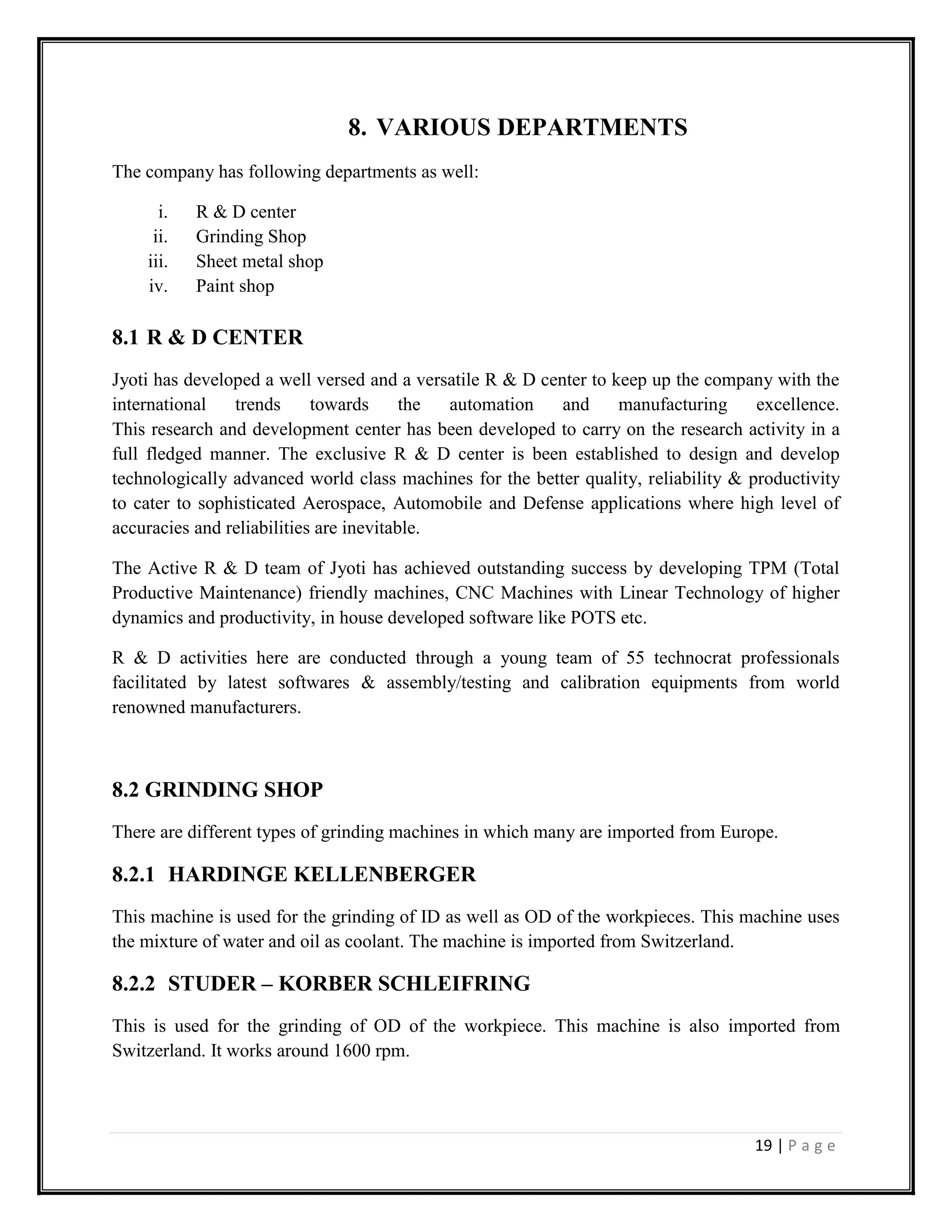 Internship Report_Jyoti CNC Automation Pvt Ltd | PDF