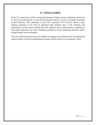 Internship Report_Jyoti CNC Automation Pvt Ltd | PDF
