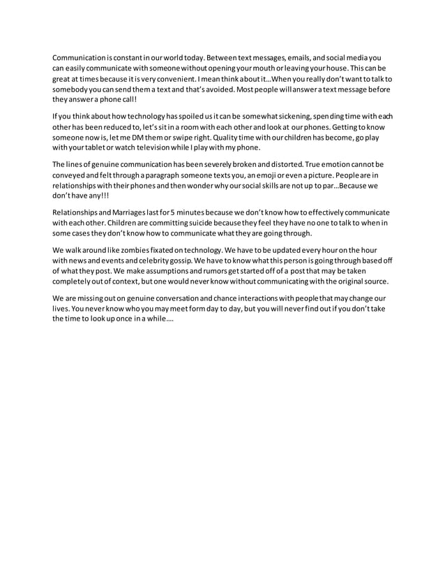The Miscommunication with communicating | DOCX