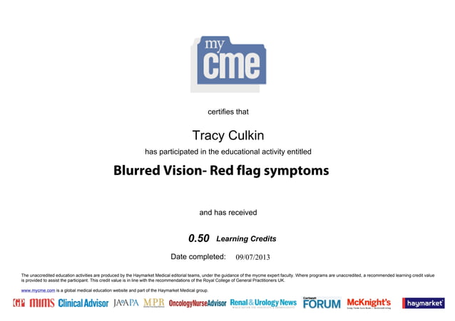 Blurred Vision- Red flag symptoms | PPT