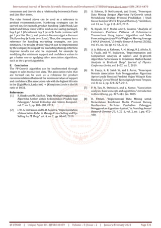 Association Rules Analysis using FP Growth Algorithm to Make Product ...