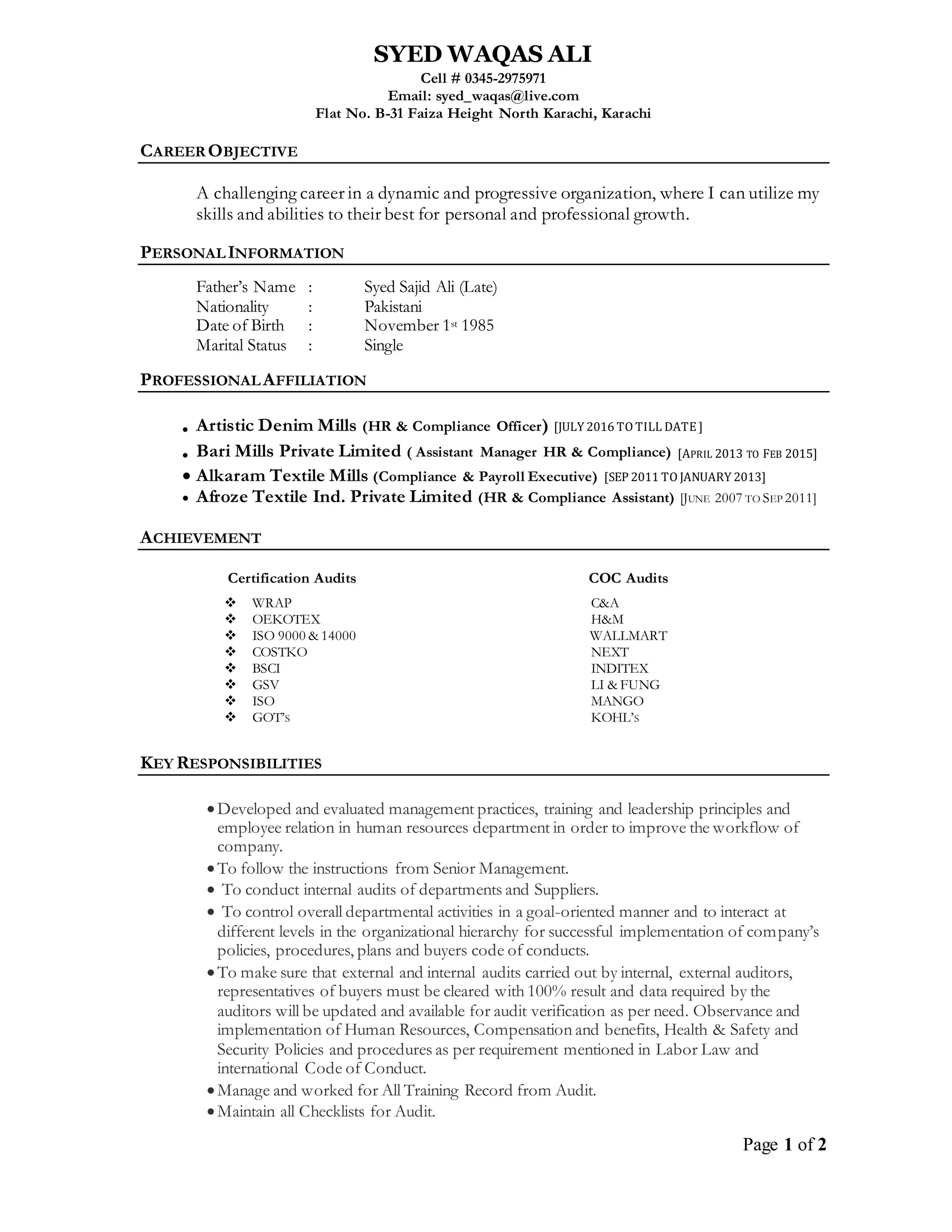 waqas updated CV | DOCX