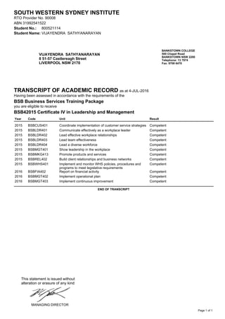 Vijayendra Sathyanarayan - Transcript | PDF