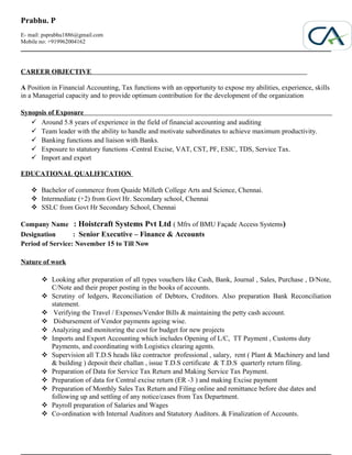 Prabhu-resume | PDF
