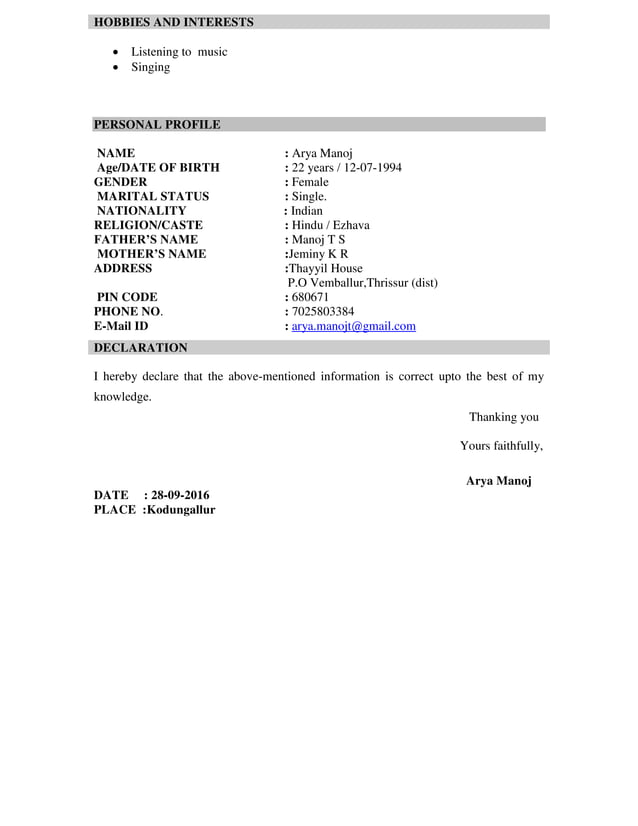 ARYA resume (3) | PDF