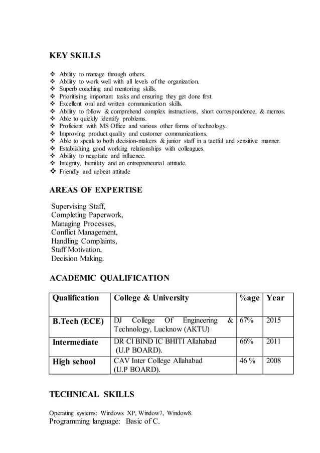 subhash resume | DOCX