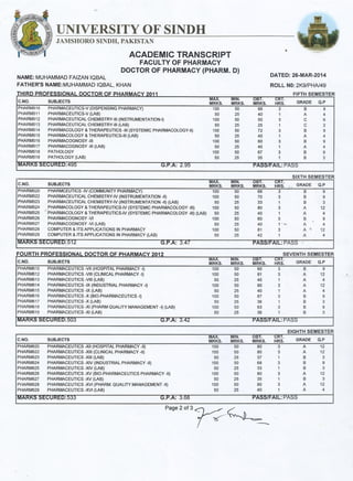 Bachelor transcript | PDF