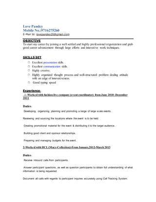 Love resume new | DOCX