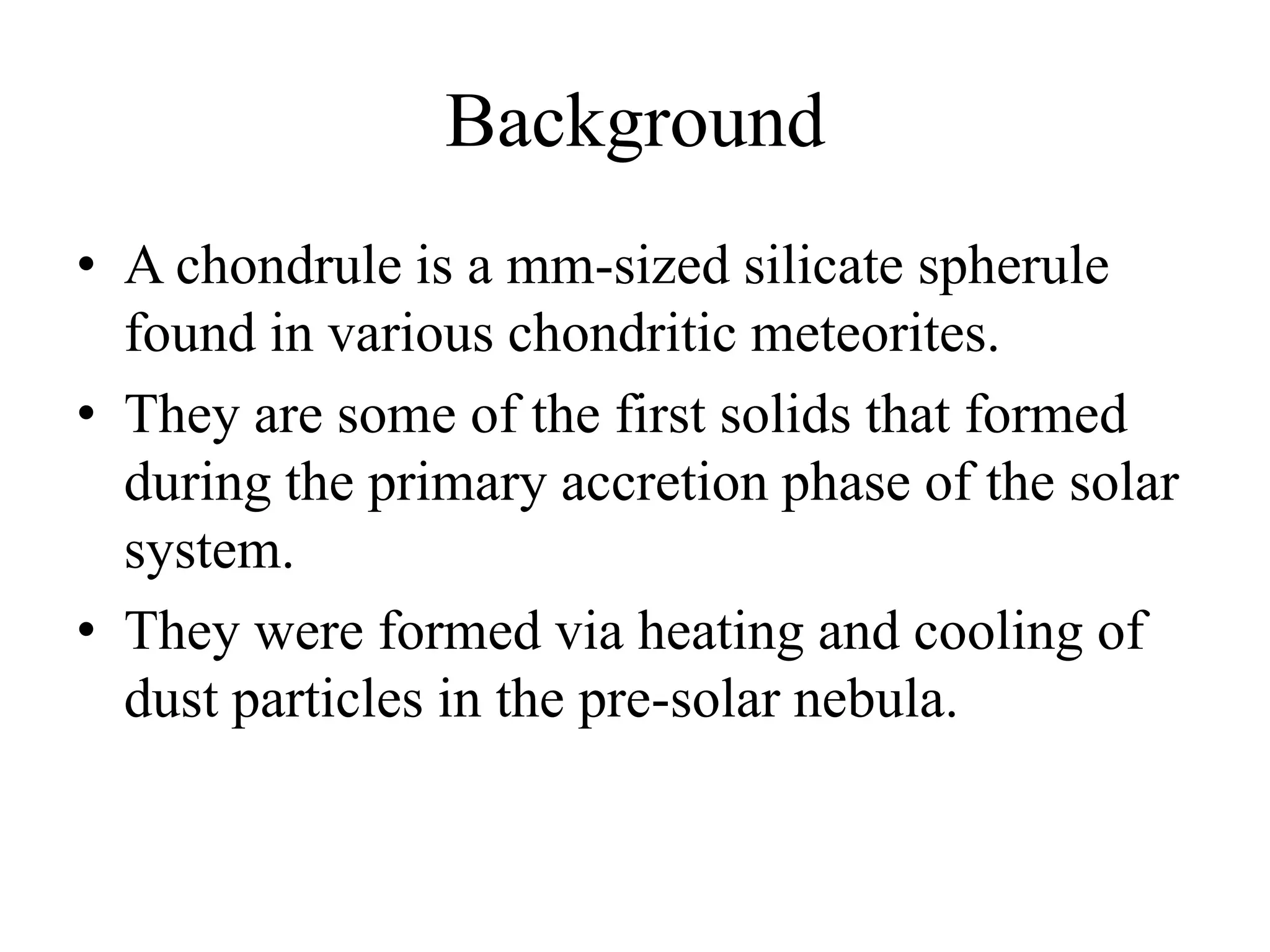 chondrule analysis project | PDF