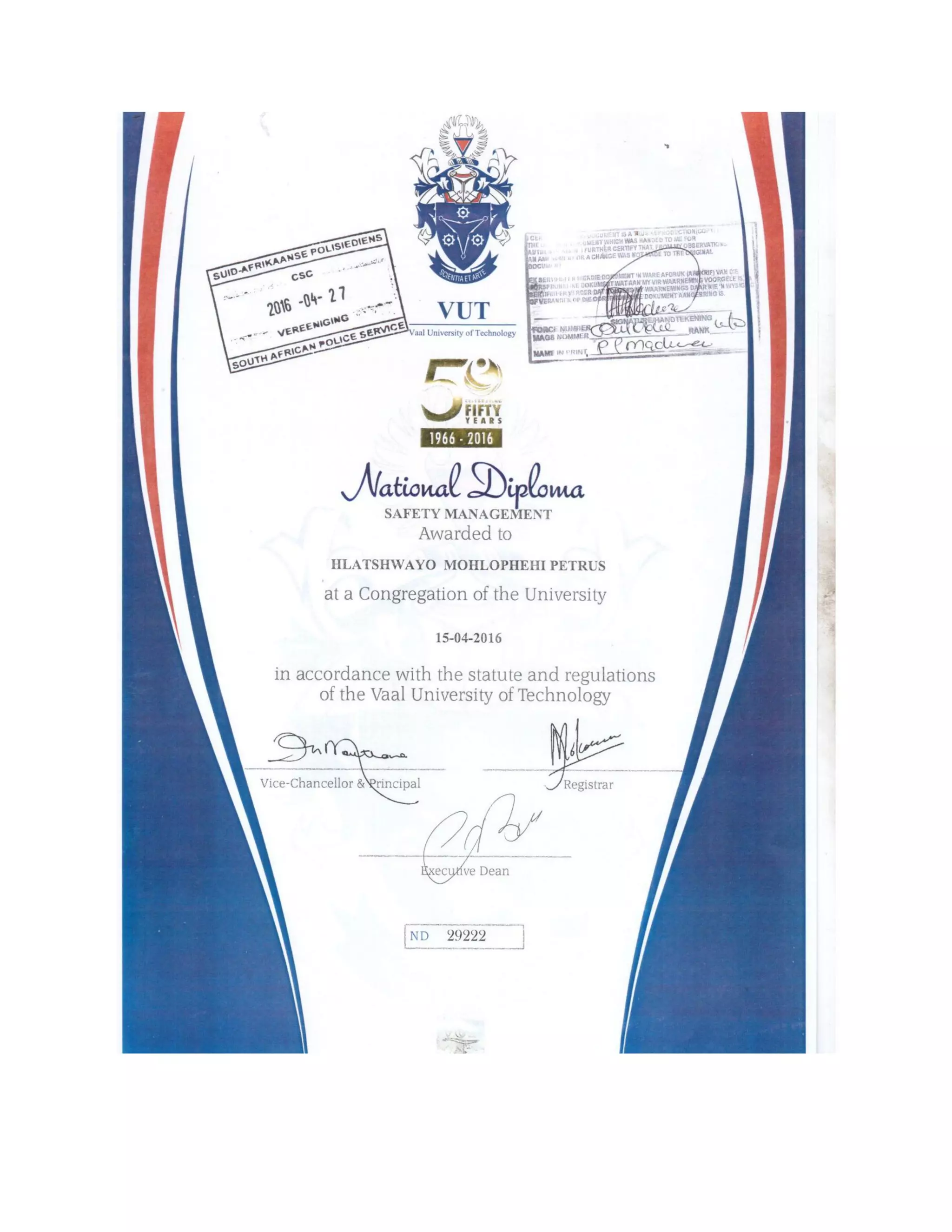 N Diploma Safety Management | PDF