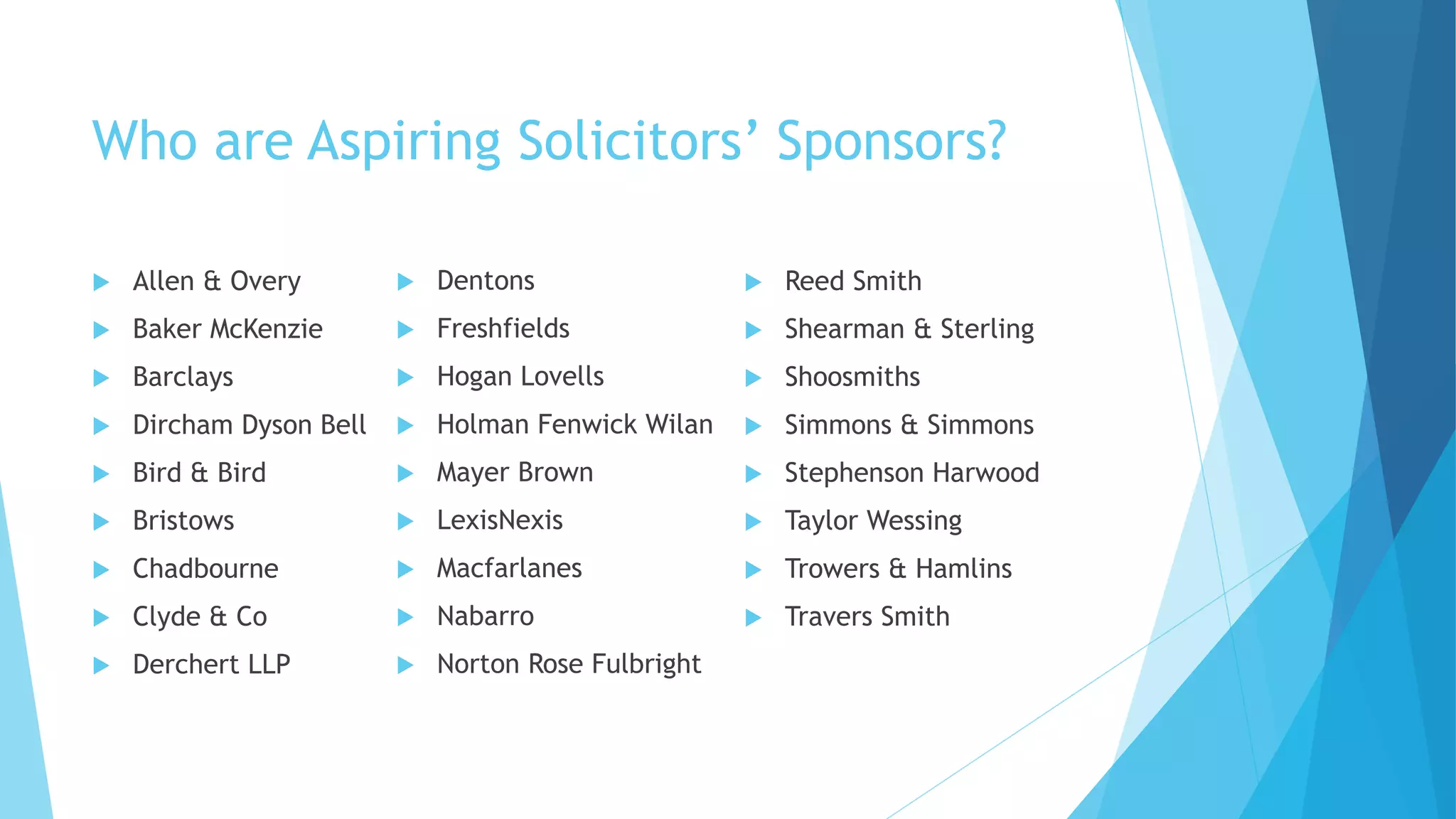 Aspiring Solicitors - Leeds 2017 slides | PPTX | Legal Services Industry | Industries