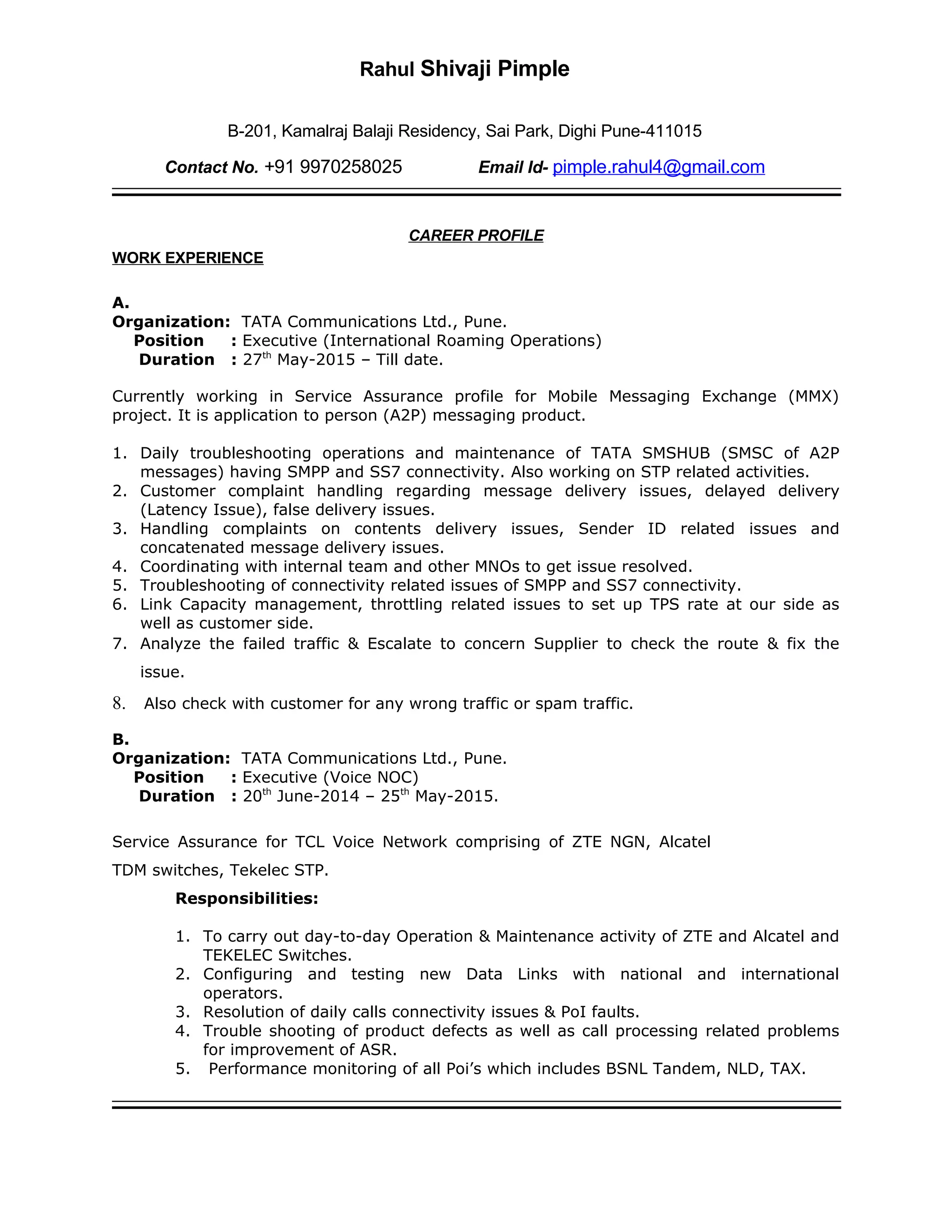 CV_Rahul Pimple_New | PDF