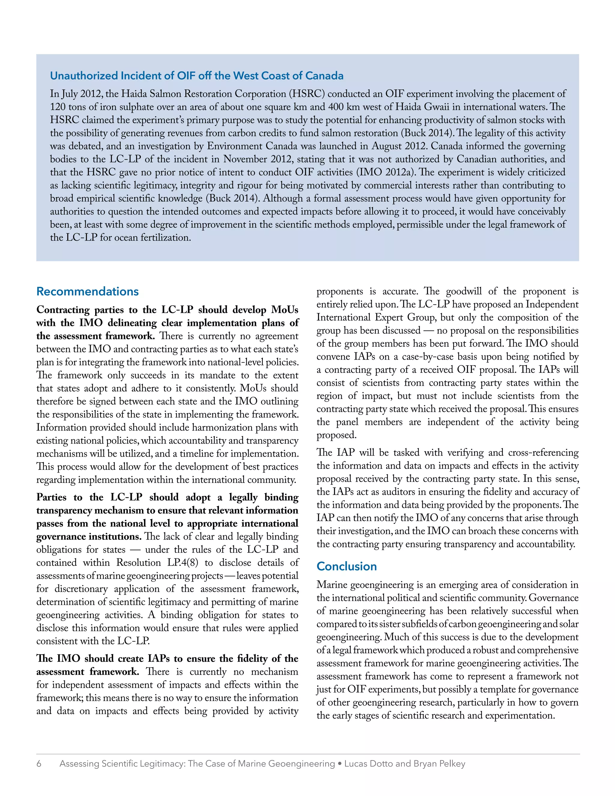 Ocean Iron Fertilization CIGI Brief | PDF