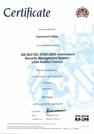 ISO 27001 Lead Auditor | PDF