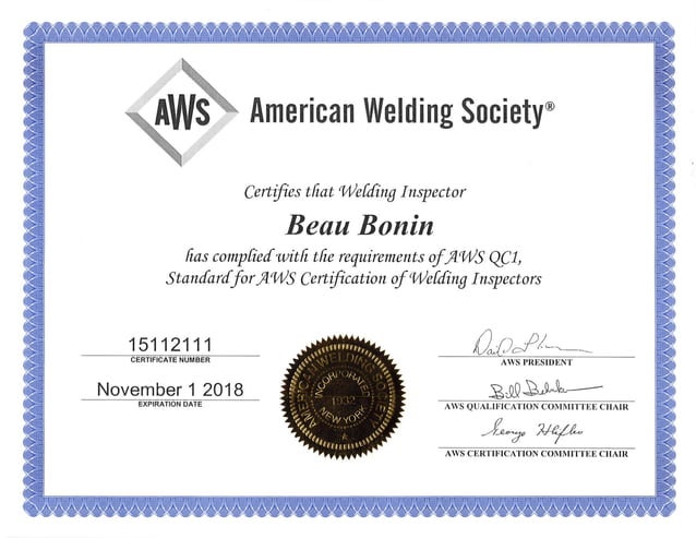 AWS CWI QC1 Certificate | PDF