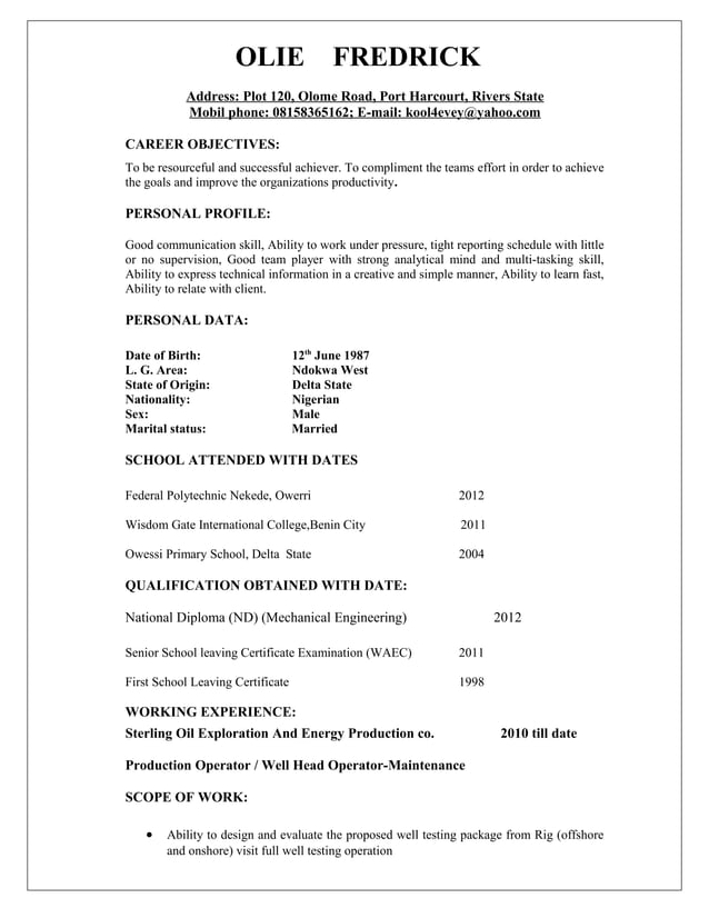 fred new CV | PDF