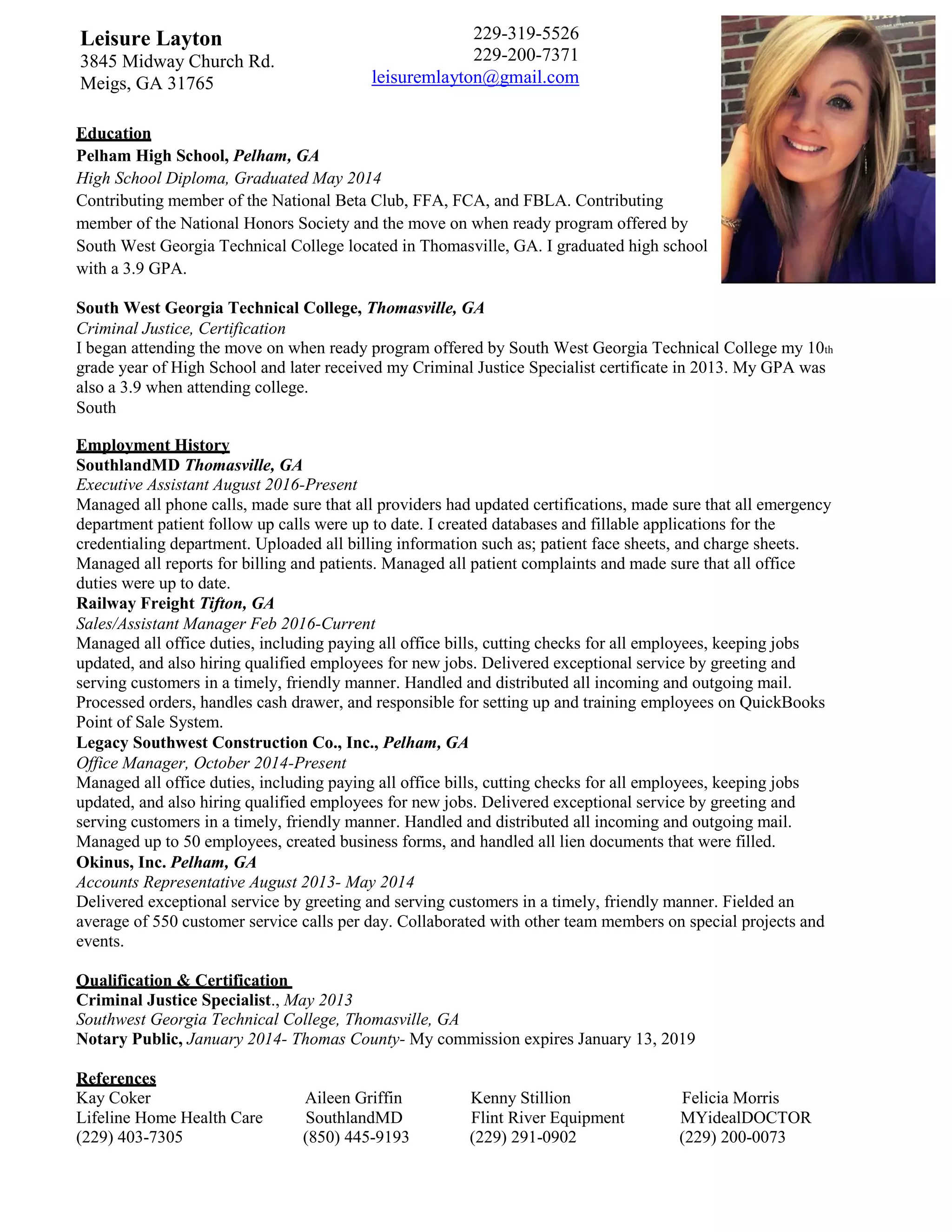 Leisure Layton Resume | PDF