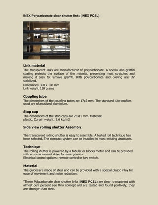 PC Rolling Shutter Specification | PDF