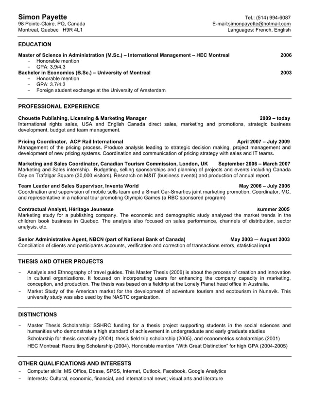 CV_ENG_Simon_Payette | PDF | Free Download