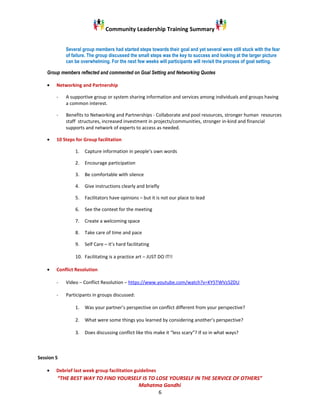 Community Leadership Training Summary | DOC