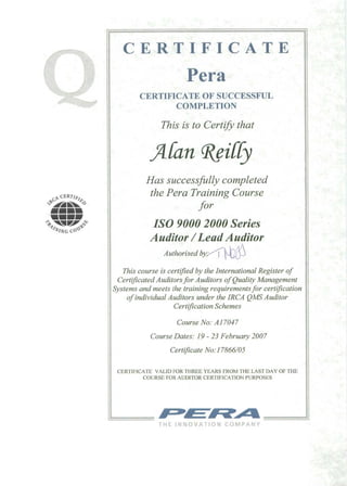 Pera Certificate | PDF