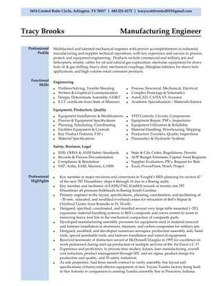 Tracy Brooks - Manufacturing Engineer | DOC