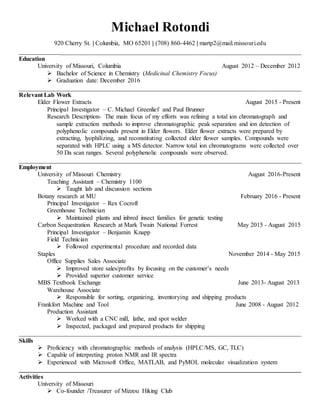 Michael Rotondi Resume | DOCX