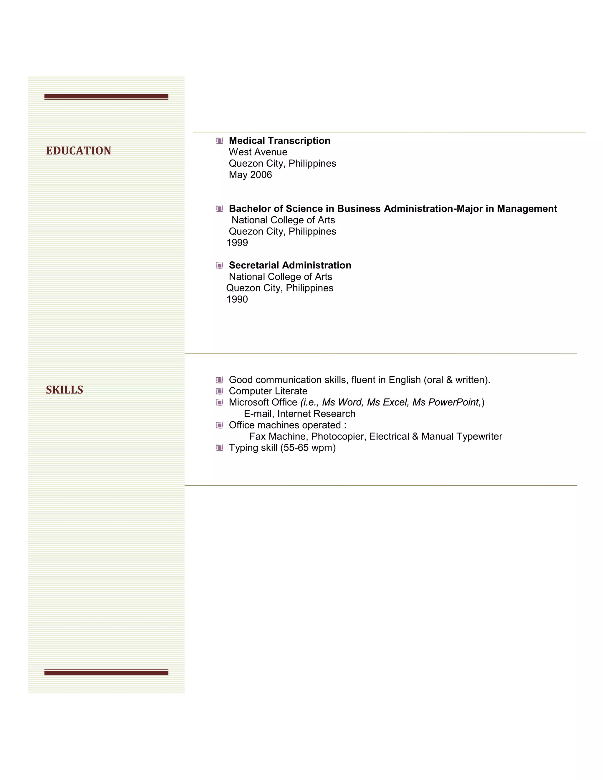ARLENE T. CV | PDF