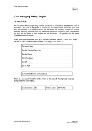 Chris Withers Managing Safely Project | PDF | Careers