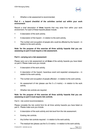 Chris Withers Managing Safely Project | PDF