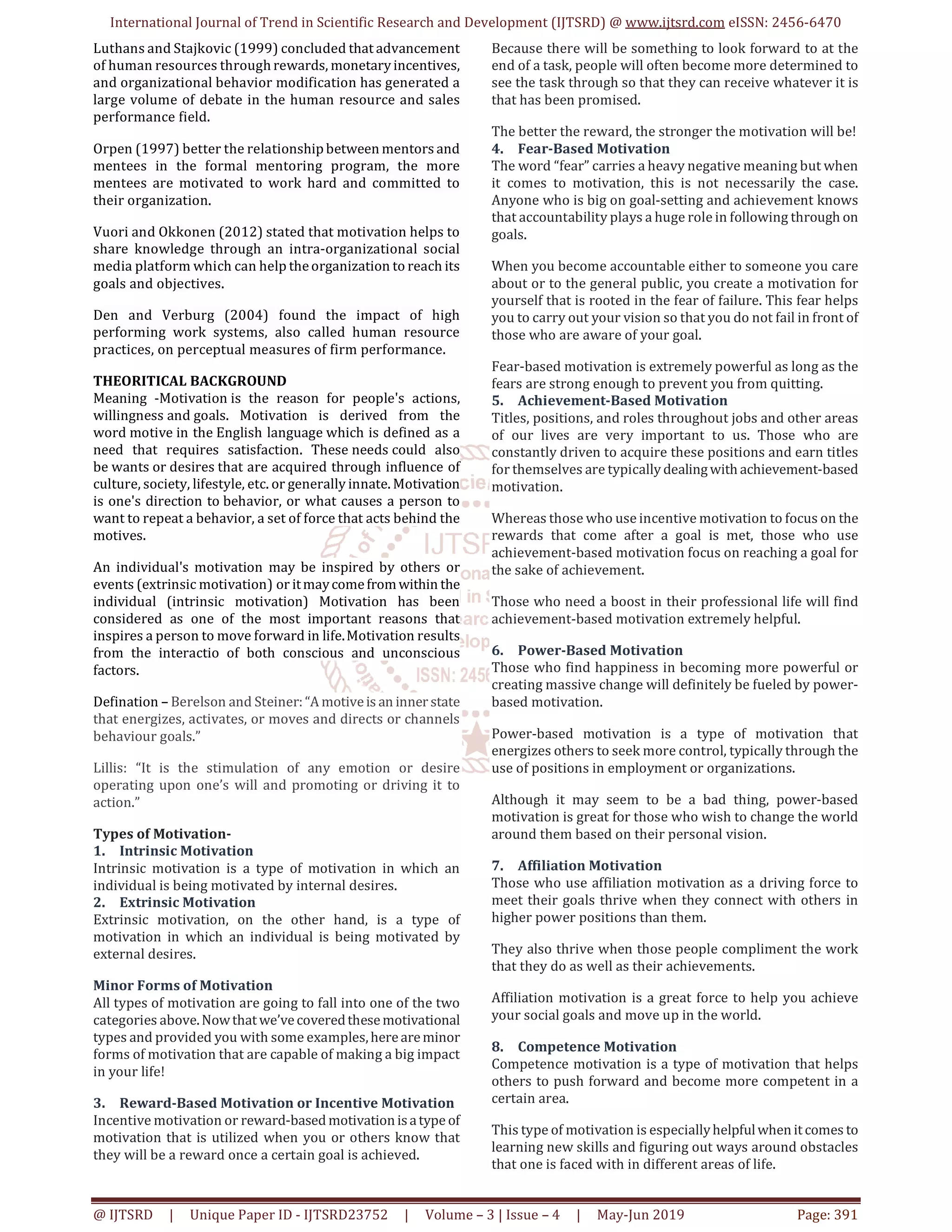 Employee Motivation and Their Impact on Employee Performance in Banking ...