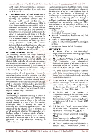 Essence of Soft Computing in Healthcare | PDF