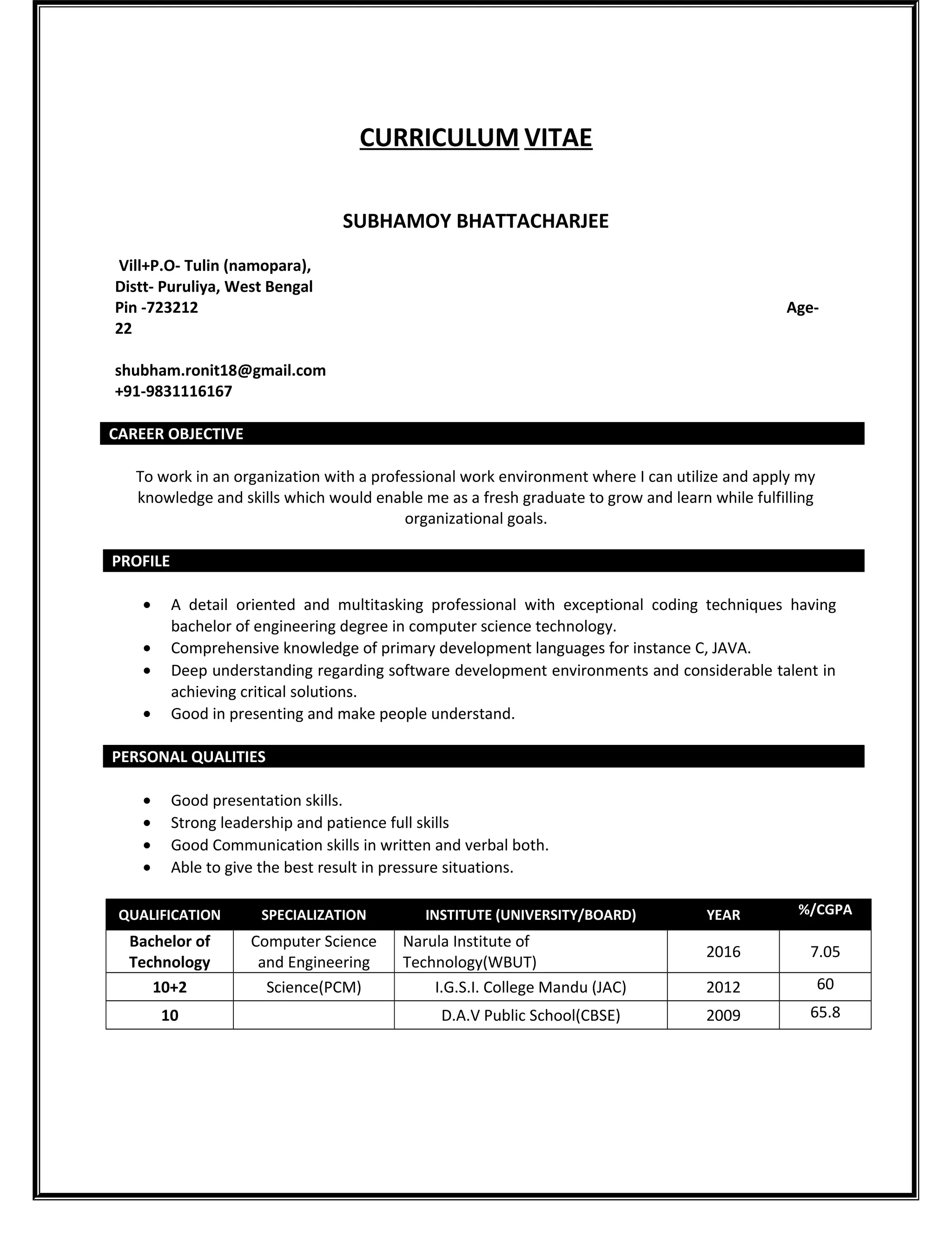 roni cv | DOC | Programming Languages | Computing