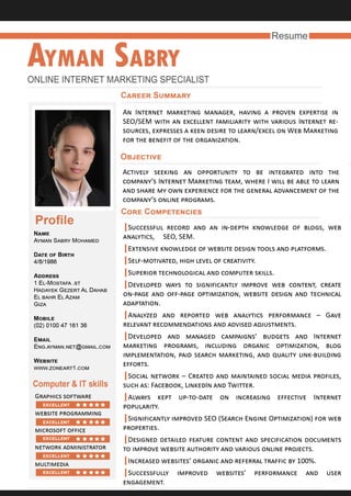 Eng-Ayman Resume SEO specialist | PDF