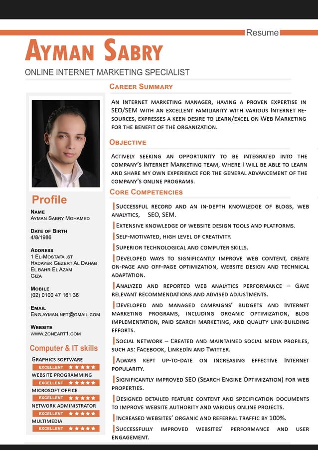 Eng-Ayman Resume SEO specialist | PDF