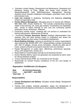 Resume_Doddegowda | DOC | Business | Business and Finance