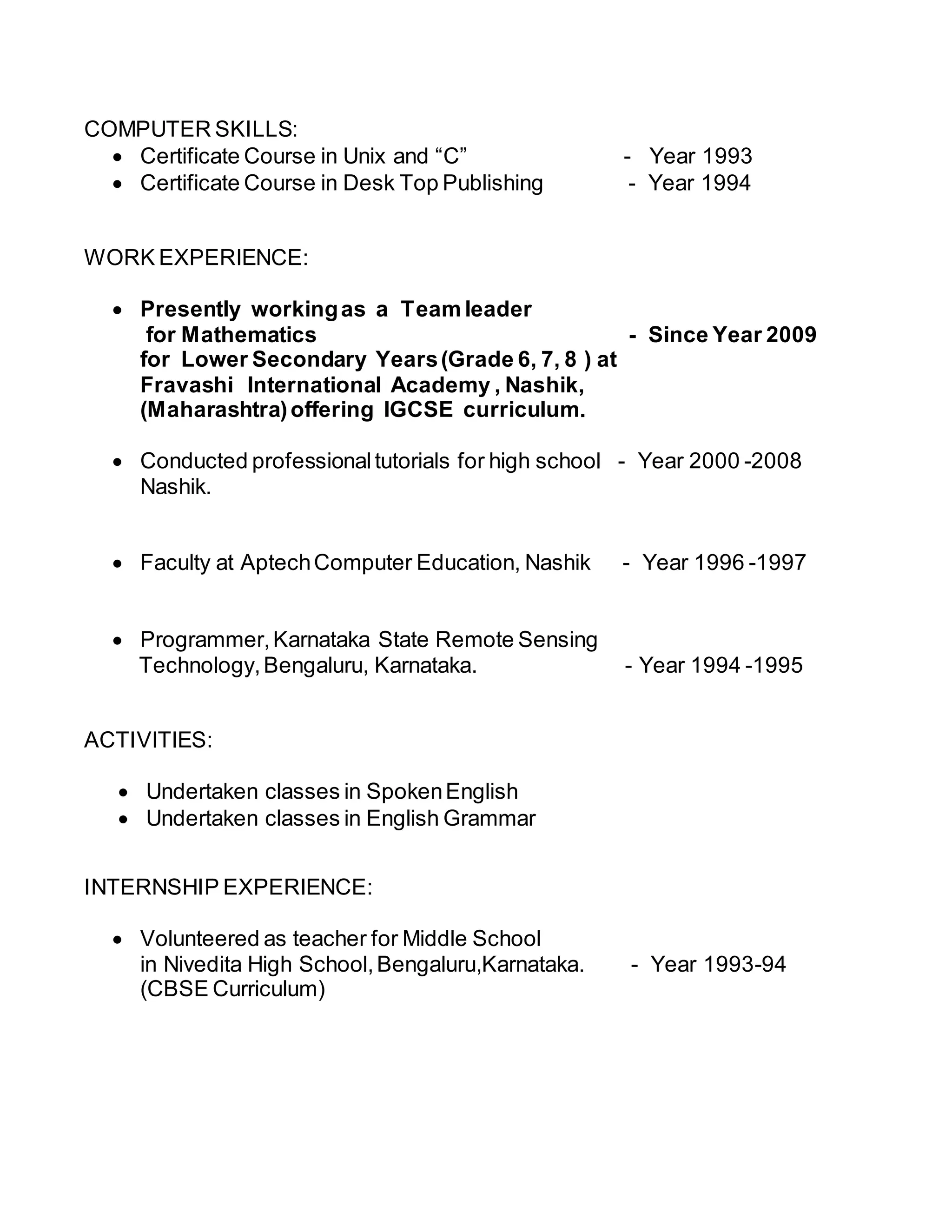 RESUME ROOPA RAO - 2016 | DOCX