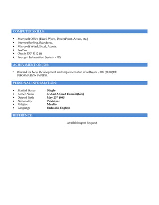 Waqas Curriculum Vitae | DOC