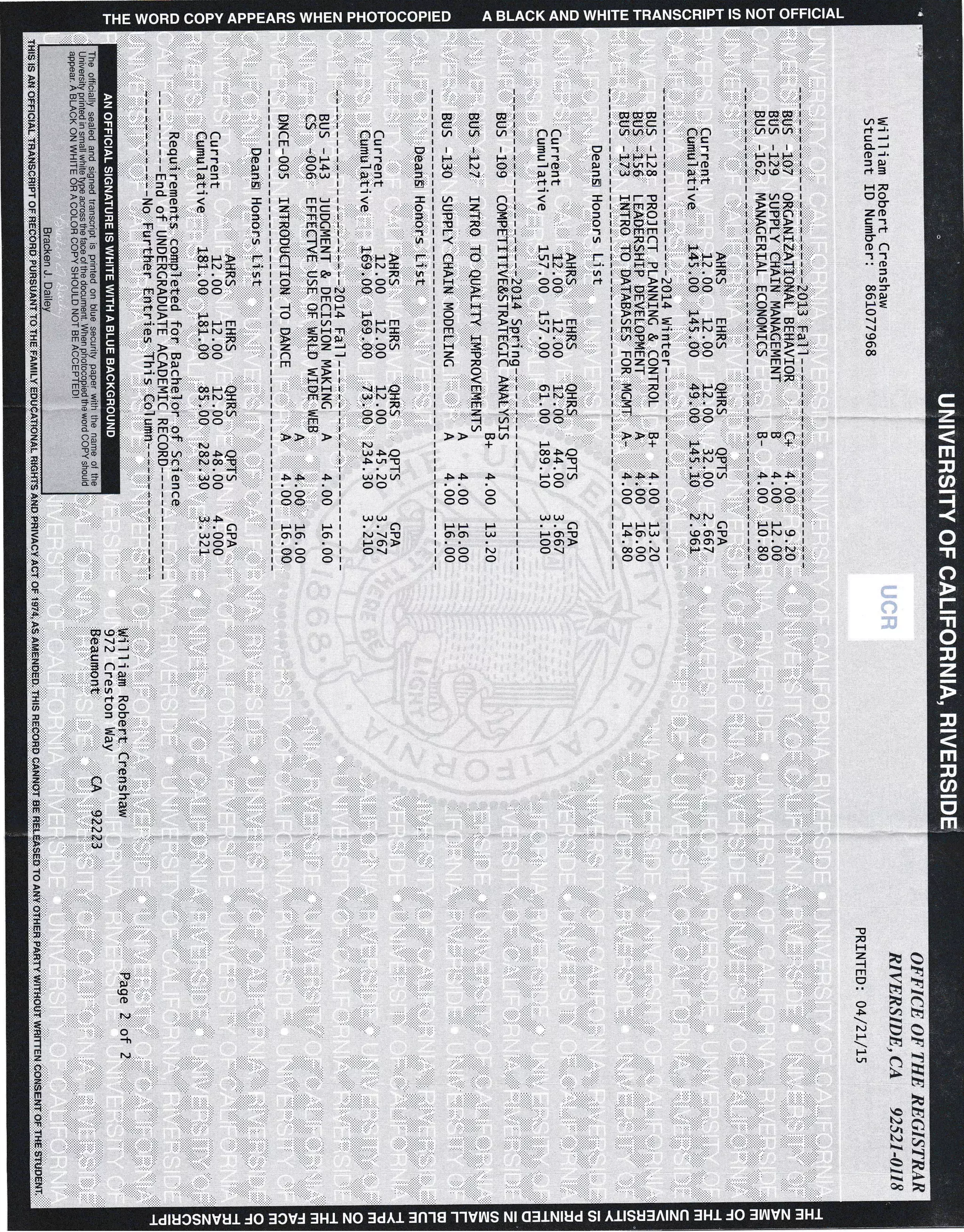 UCR transcripts. | PDF