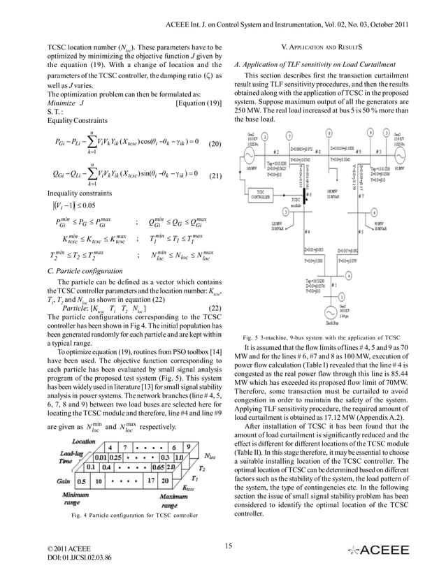 Small Signal Stability Improvement and Congestion Management Using PSO Based TCSC Controller | PDF
