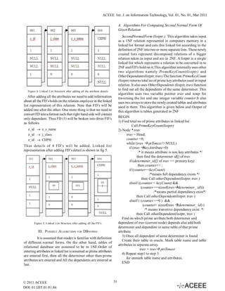 Possible Algorithms of 2NF and 3NF for DBNorma- A tool for Relational Database Normalization | PDF