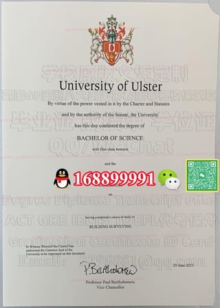 University of Ulster degree offer diploma Transcript | PDF