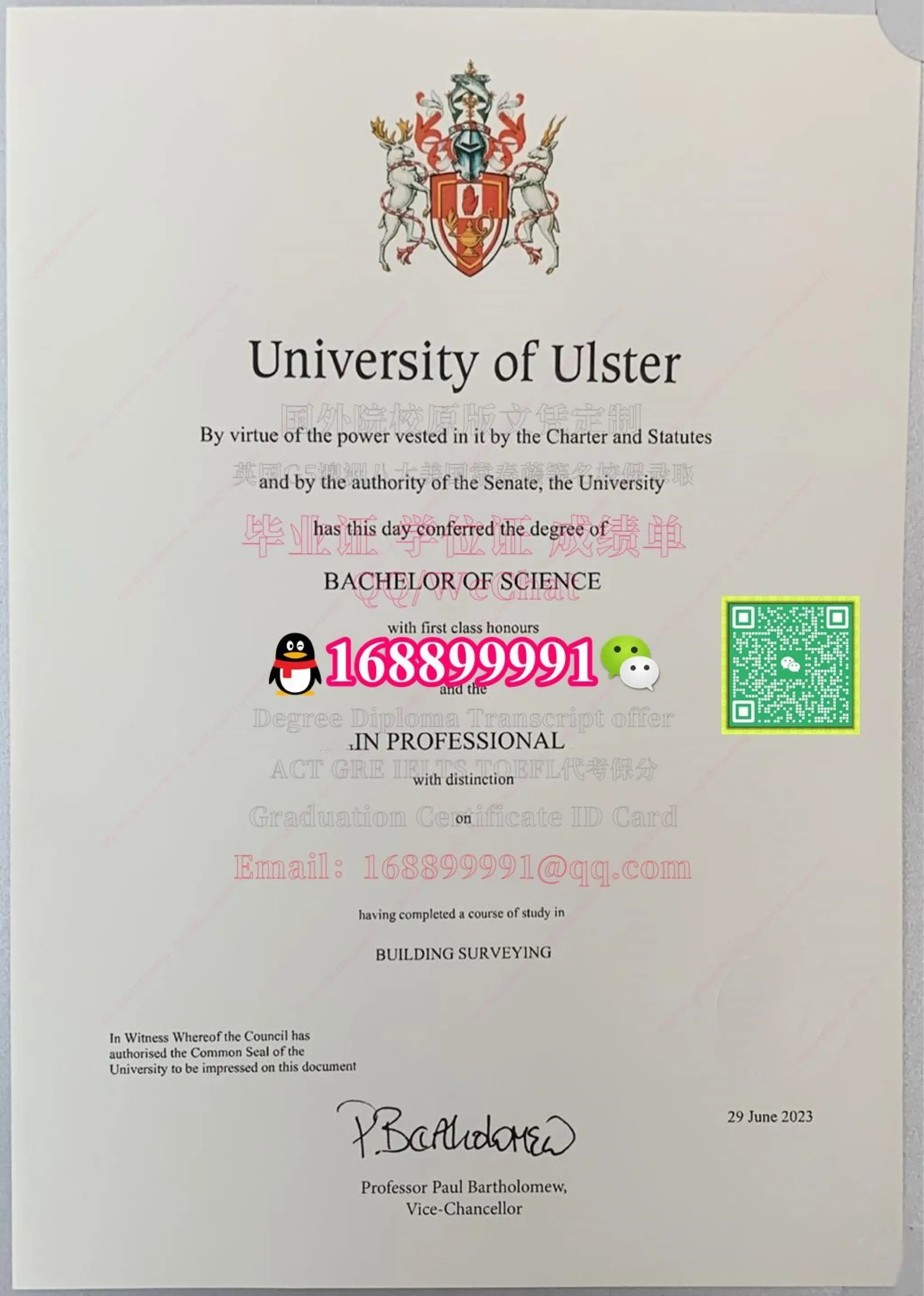 University of Ulster degree offer diploma Transcript | PDF